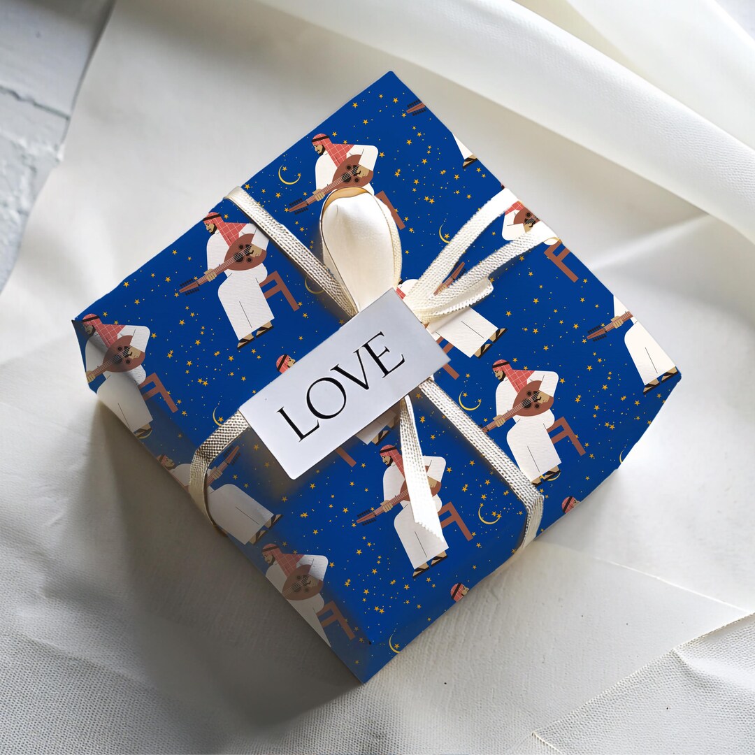 Wrapping Paper, Ramadan Eid Islamic Holiday Custom Gift Wrap With Arab ...