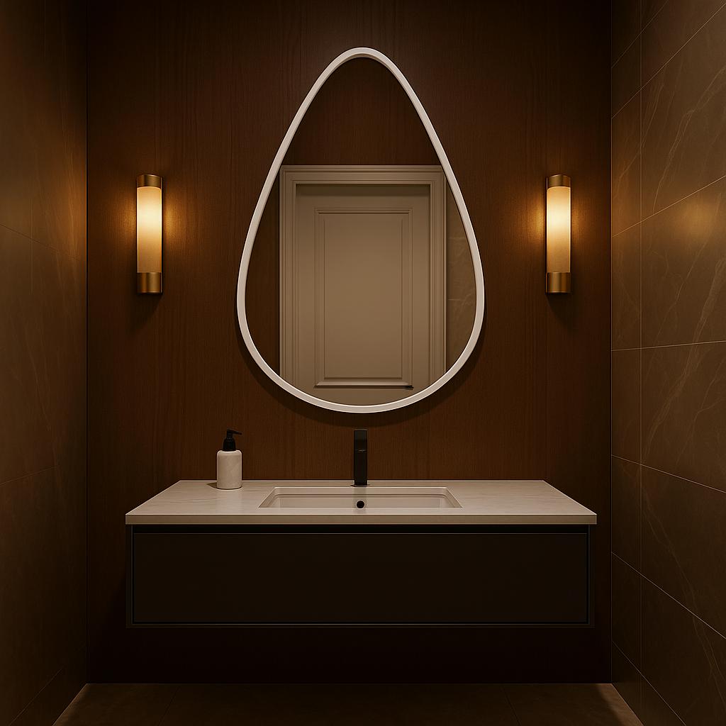 Asymmetrical Drop Wall Mirror, Irregular Raindrop Vanity Mirror ...