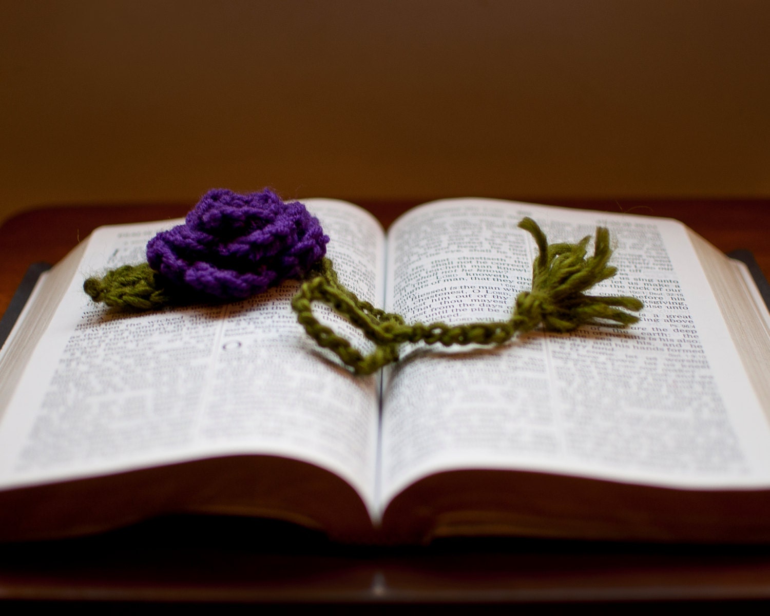 Plum Purple Rose Crochet Bookmark - Etsy