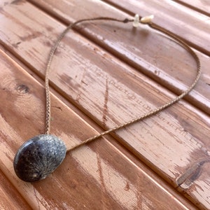 Hawaiian Black Kupee Shell Necklace on Hand Braided Sinew With Locking ...