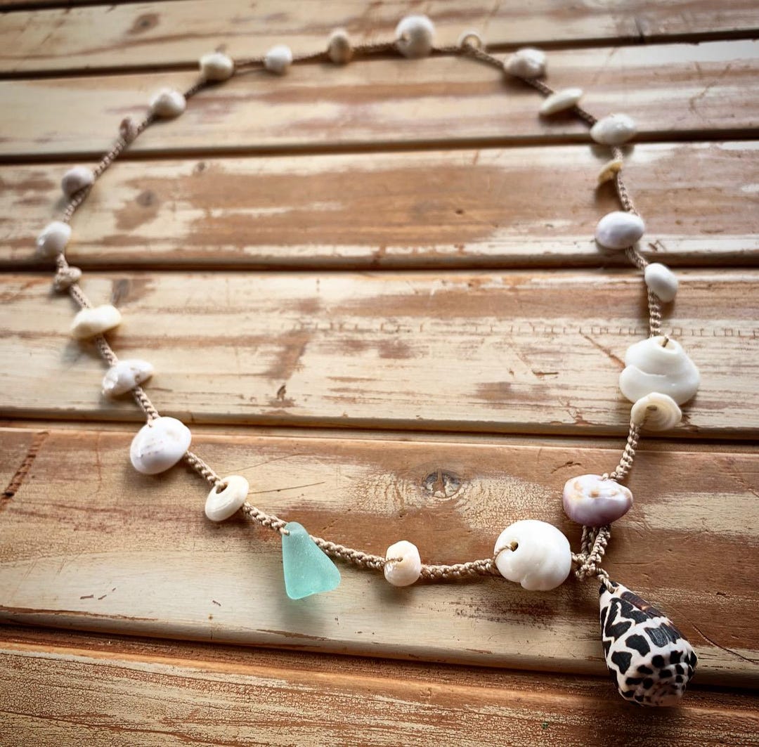 Boho Molokai Shell Wrap Bracelet or Necklace With Real Hawaiian Puka ...