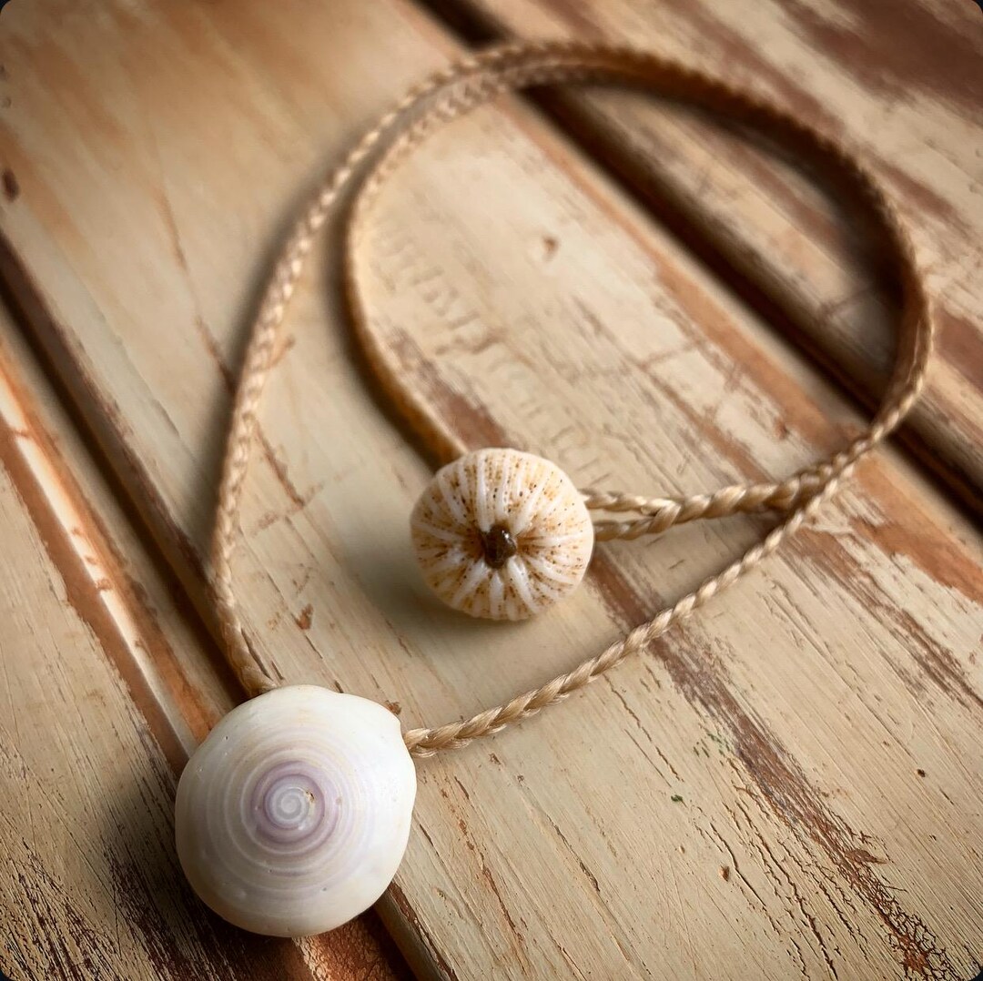 Purple Spiral Puka Shell With Heart Light Necklace - Etsy