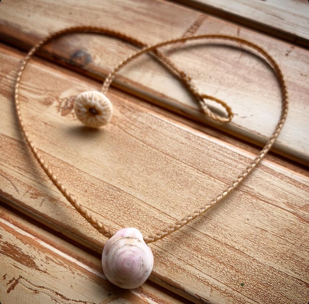 Purple Spiral Puka Cone Shell Cap Necklace - Etsy