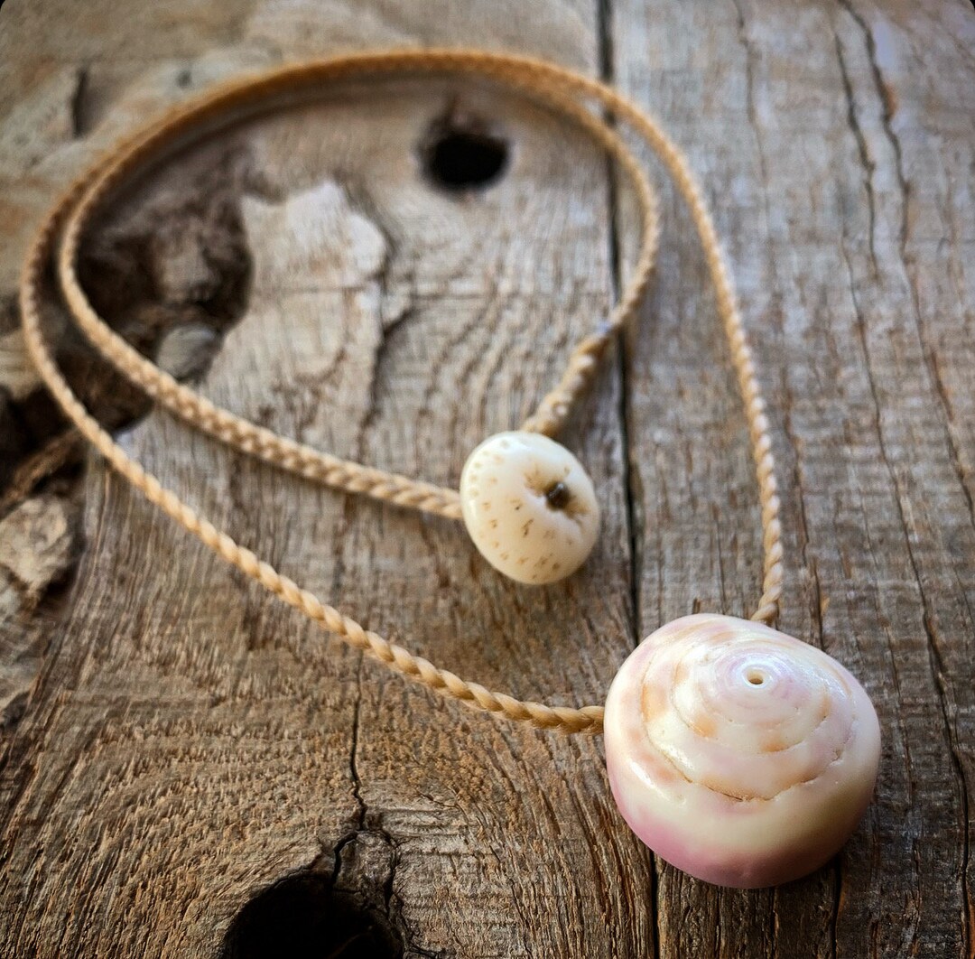 Purple Spotted Spiral Puka Cone Shell Cap Necklace - Etsy