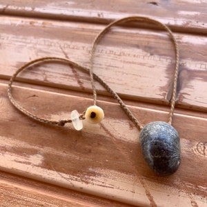 Hawaiian Black Kupee Shell Necklace on Hand Braided Sinew With Locking ...