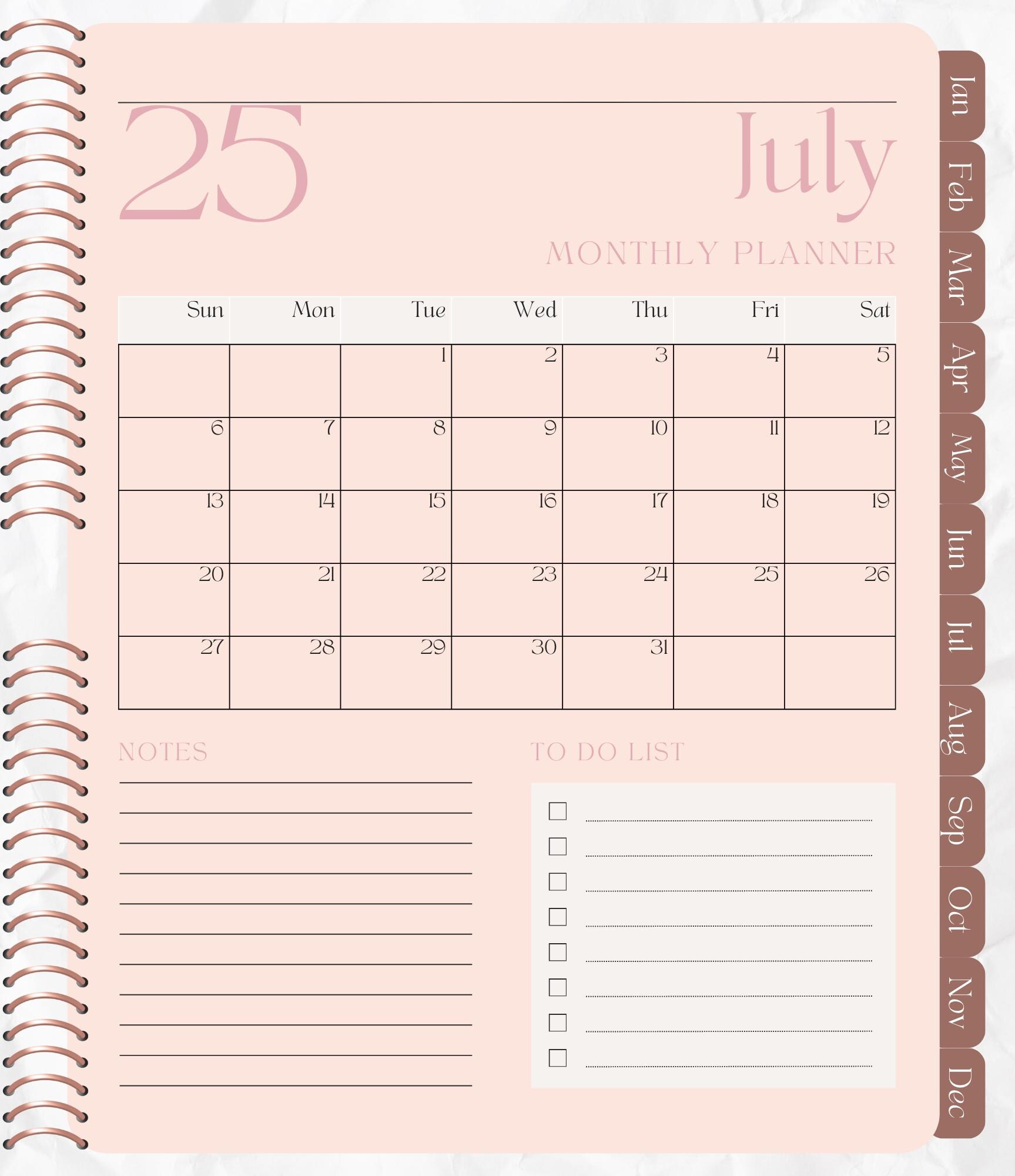 2025 Digital Monthly Planner - Etsy