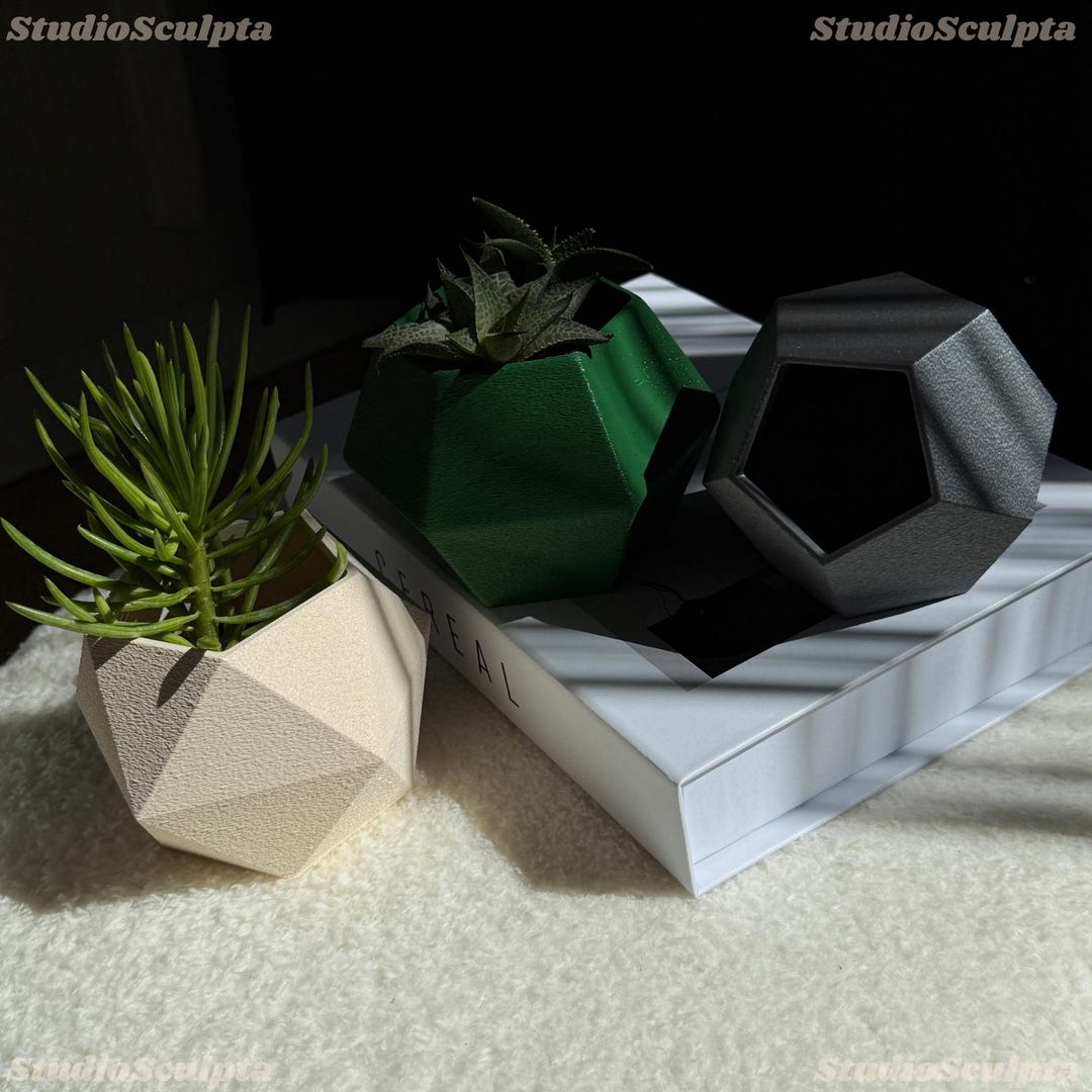 Geometric Planter Set: Modern 3D Printed Succulent Pots - Etsy