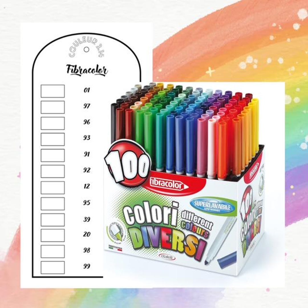 FIBRACOLOR Water Marker Color Chart for Mystery Coloring (blank Digital ...