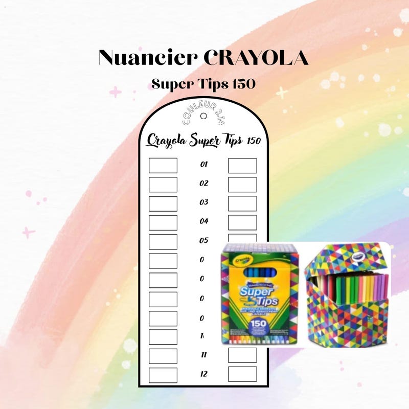 Crayola Markers Chart - Etsy
