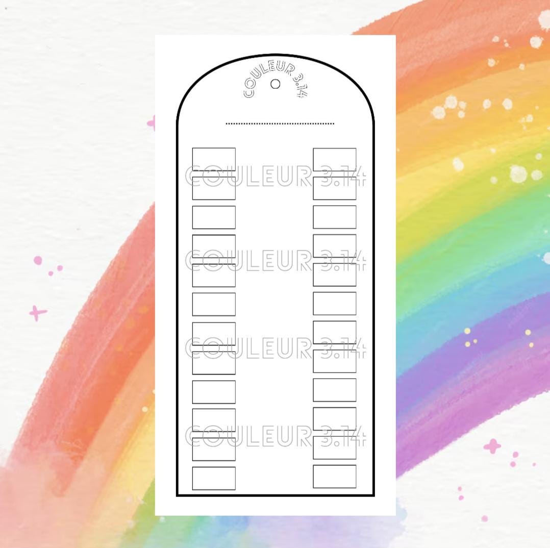 Blank Color Chart for Water Markers for Mystery Coloring (blank Digital ...