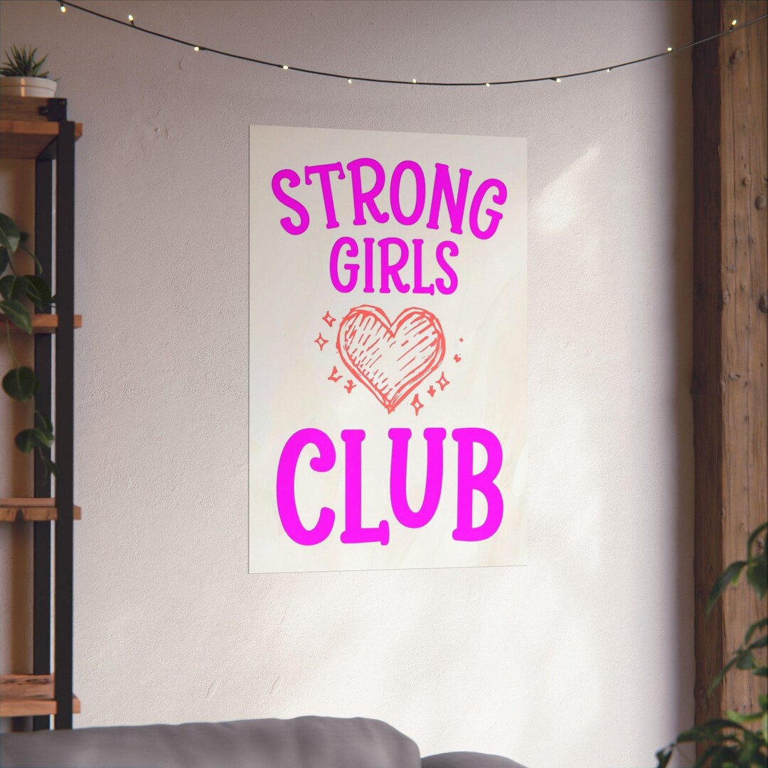 Strong Girls Club Poster for Girls, Inspirational Wall Art, Feminist ...