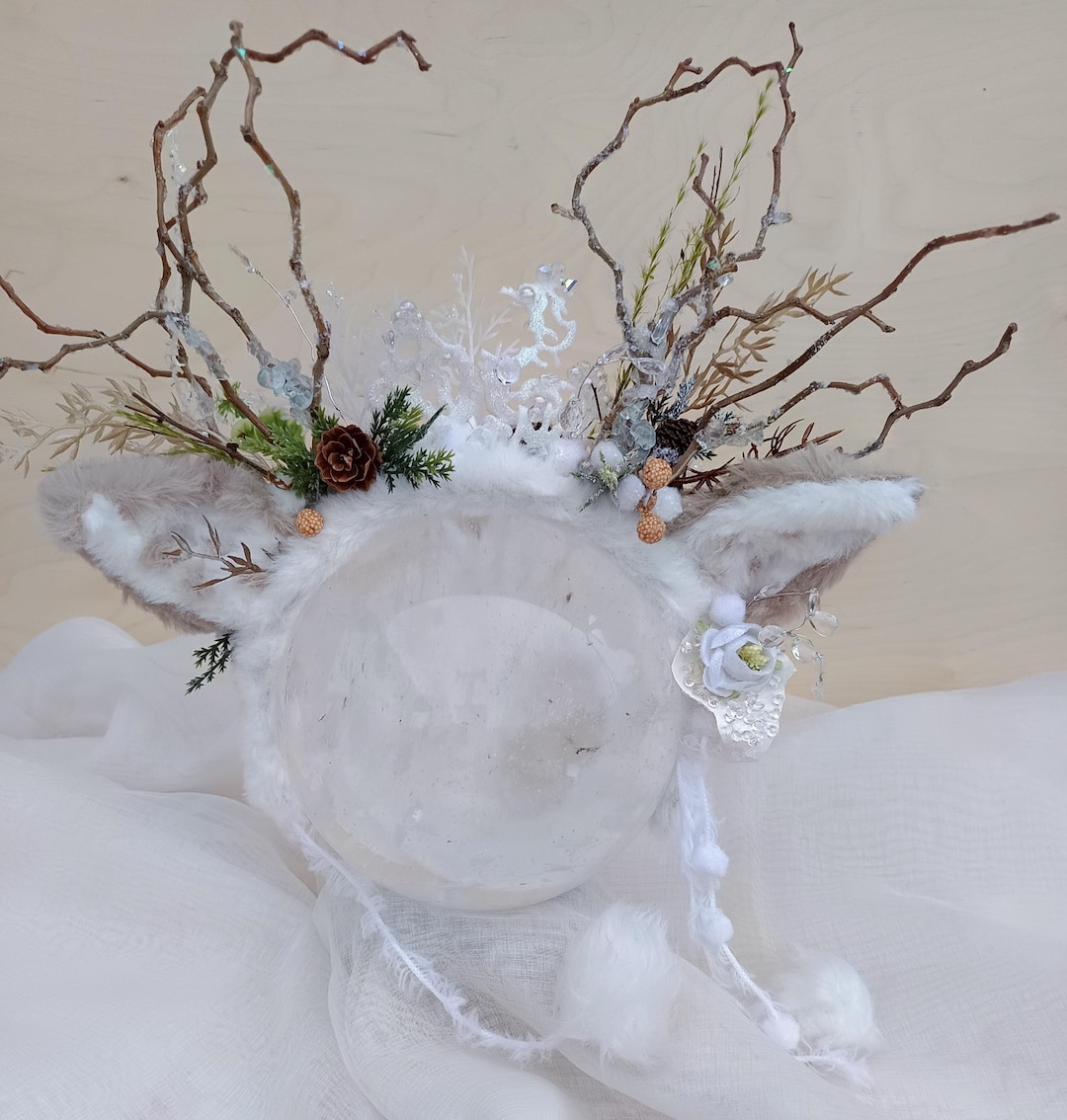 Waldland Geweih Krone Elfen Krone Gefrostet Kristall Kopfschmuck Winter ...
