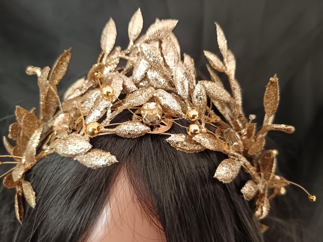 Greek Laurel Crown Gold Crown Greek God Goddess Crown Gold Leaf ...