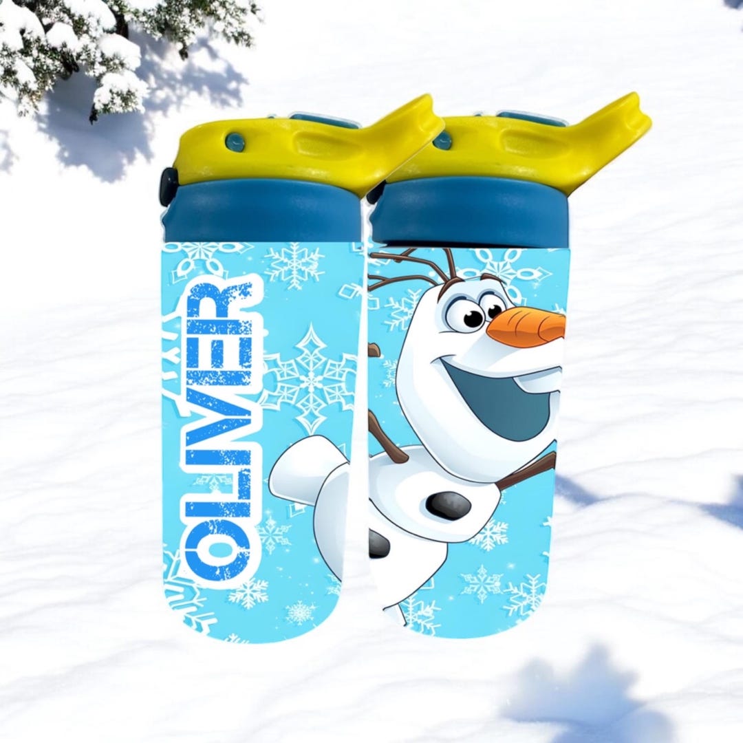 Personalized Olaf Water Bottle , Kids Water Bottle , Flip Top Water ...