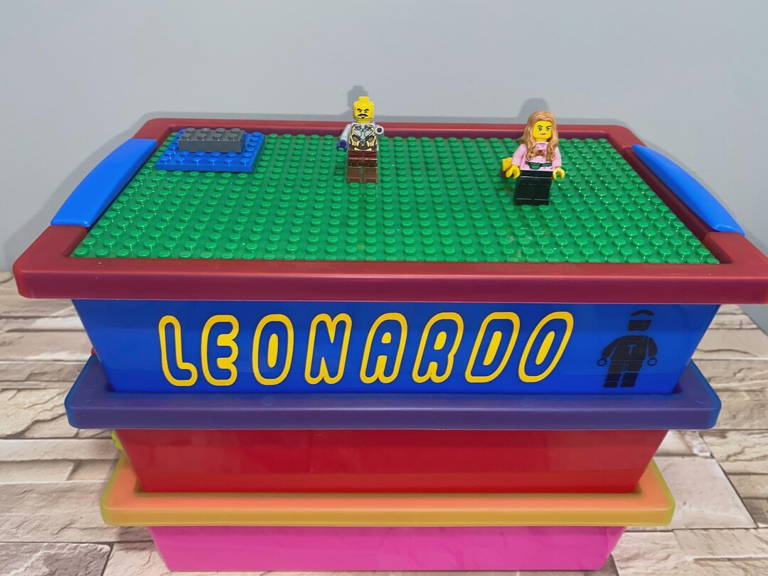 Personalized Building Block Storage Box With Building Plate - Etsy
