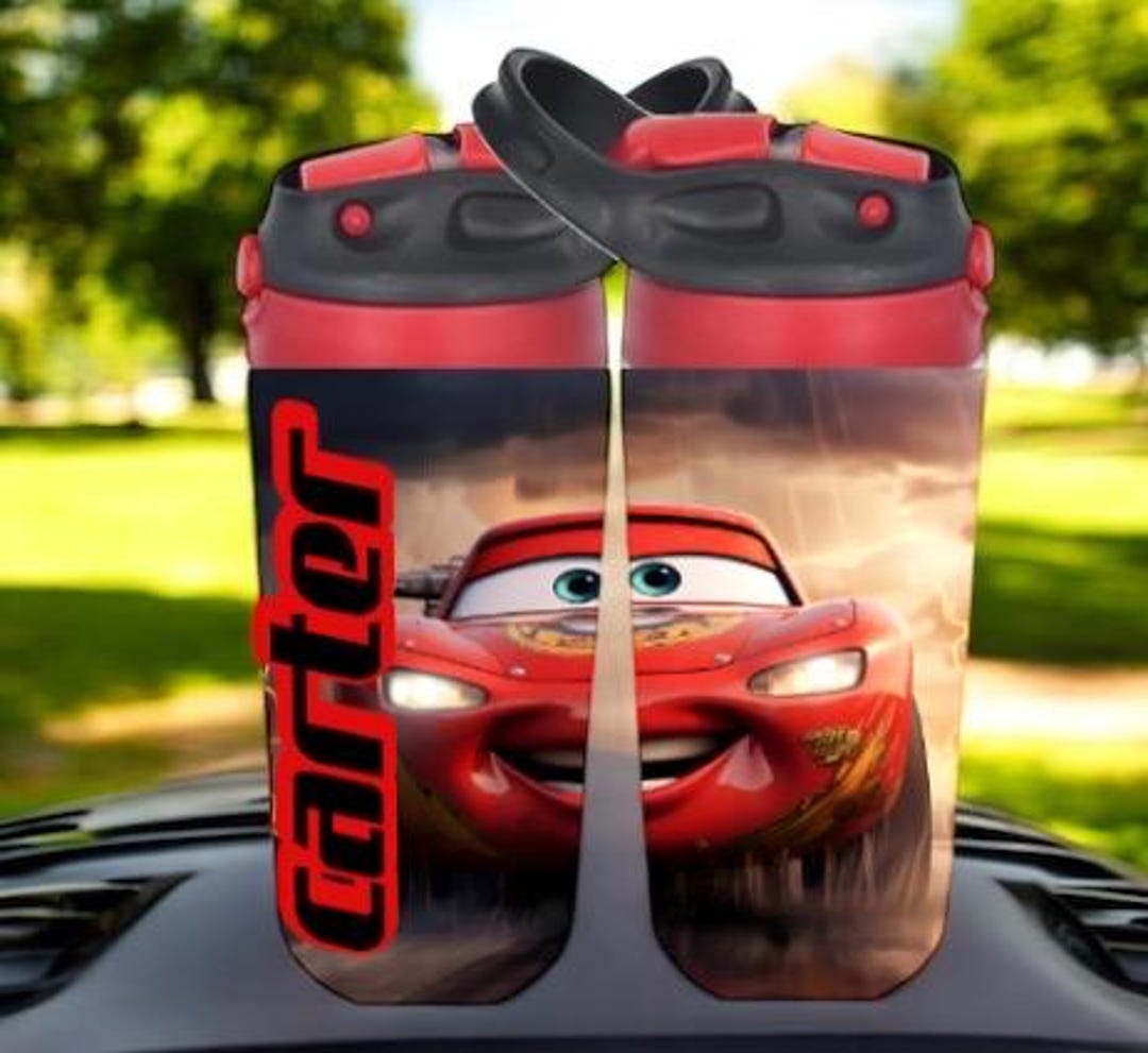 Personalized Cars , Kids Tumbler , Flip Top Water Botlle , 12oz Kids ...