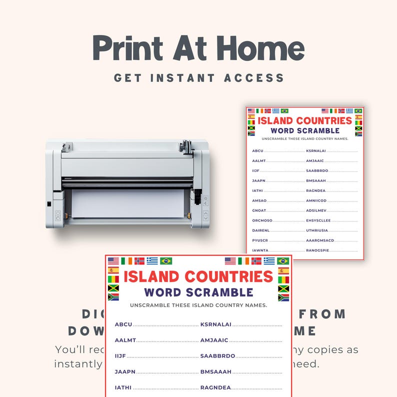 Island Countries Word Scramble Game, Geography Learning Activity ...