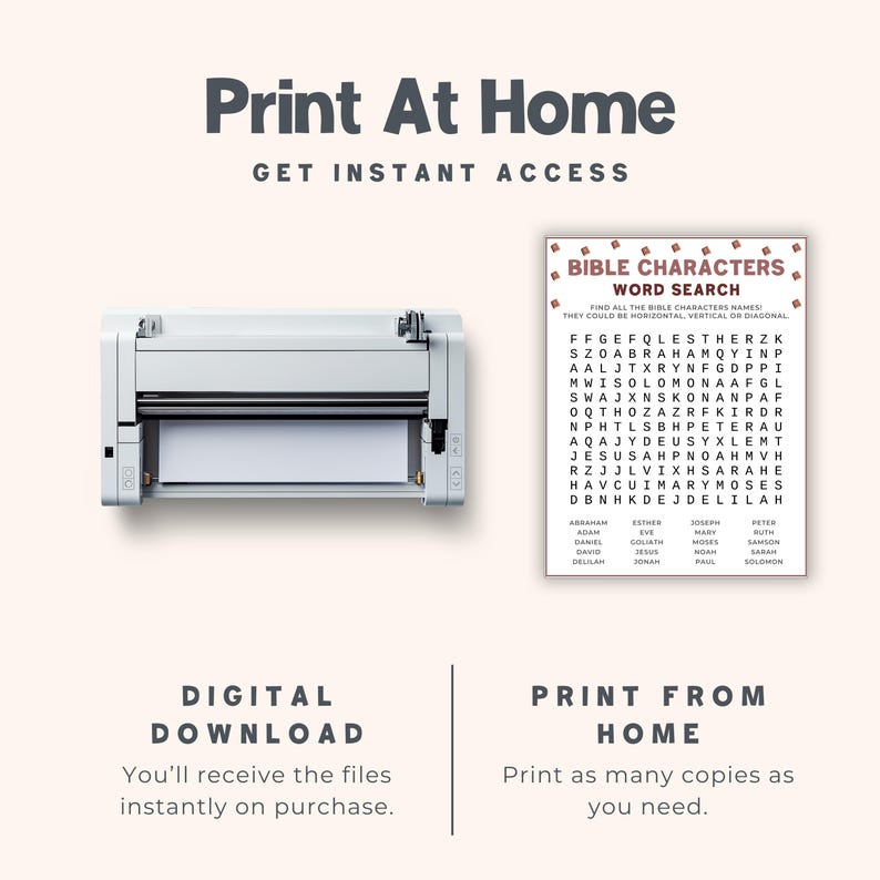 Bible Characters Word Search, Religious Word Find Game, Christian ...