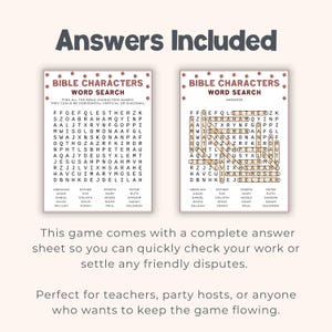 Bible Characters Word Search, Religious Word Find Game, Christian ...