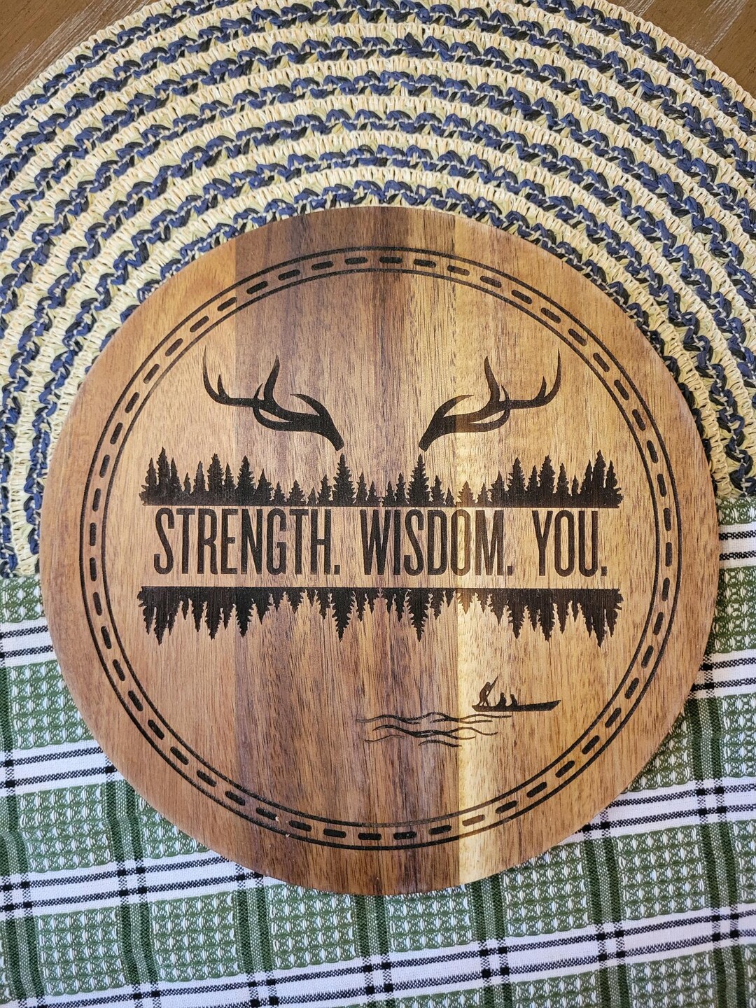 9" Acacia Wood Wall Decor W/engraving "strength. Wisdom. You" - Etsy
