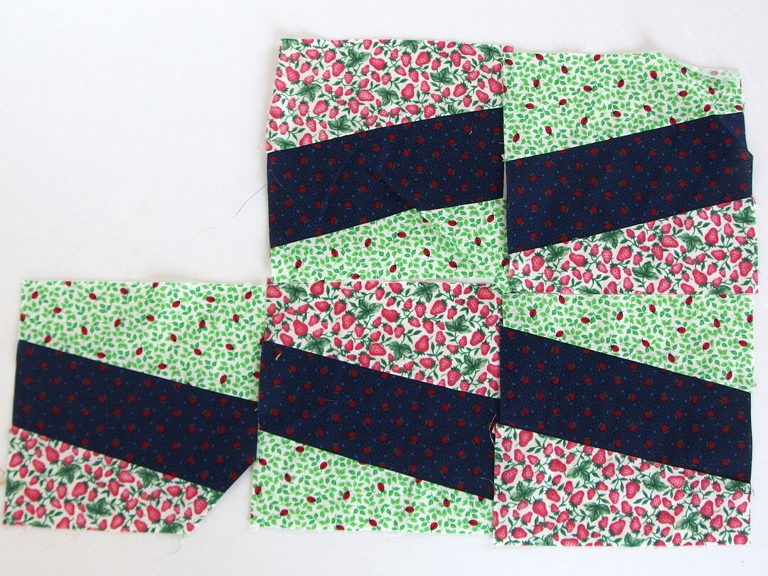 10 Fruity and Bugs Quilt Blocks, UFO Quilt Top, 7 Finishing to 6.5 ...