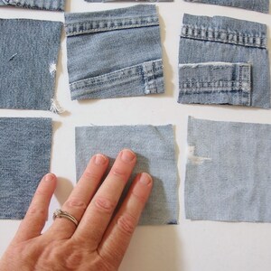 25 Denim Squares, 3.5 Inches Recycled Jeans - Etsy