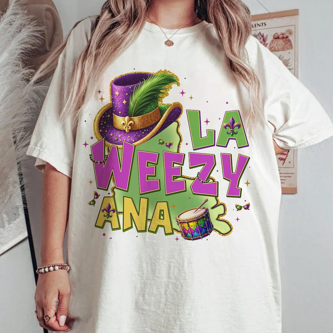 La Weezy Ana Mardi Gras Png Download, 2025 Mardi Gras Png, Retro Fleur ...