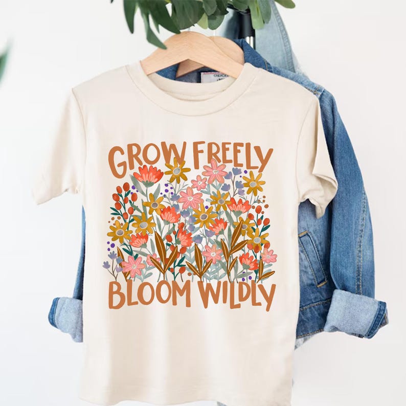 Grow Freely Bloom Wildly PNG, Boho Floral PNG, Inspirational Flower Png ...