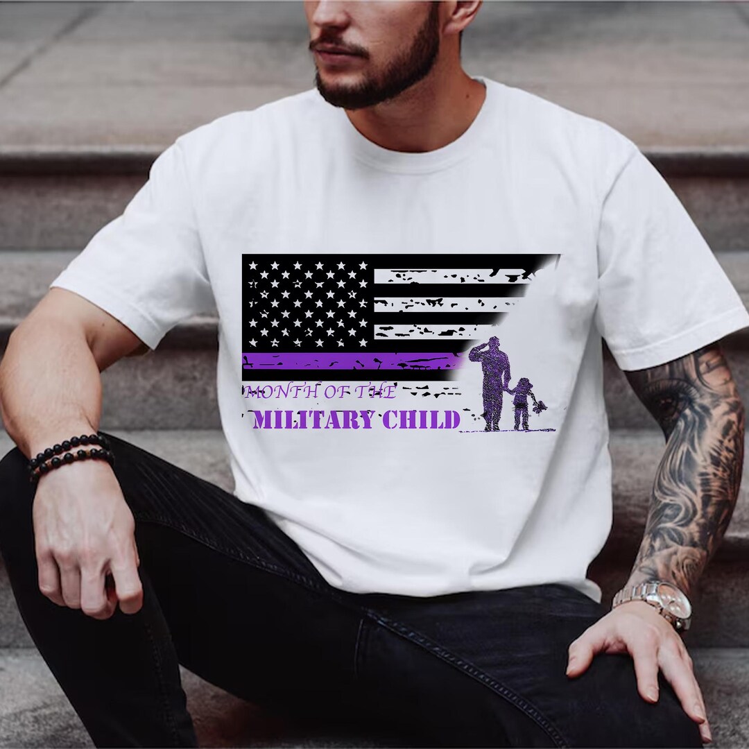 Month of the Military Child PNG, Purple up Flag Shirt Design, Military ...