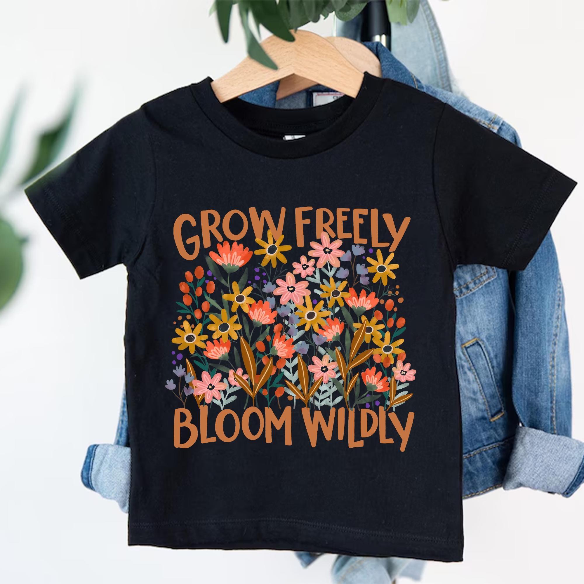 Grow Freely Bloom Wildly PNG, Boho Floral PNG, Inspirational Flower Png ...