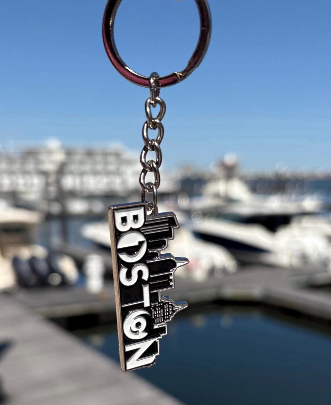 Boston Skyline Keychain: Zinc Alloy Travel Souvenir - Etsy