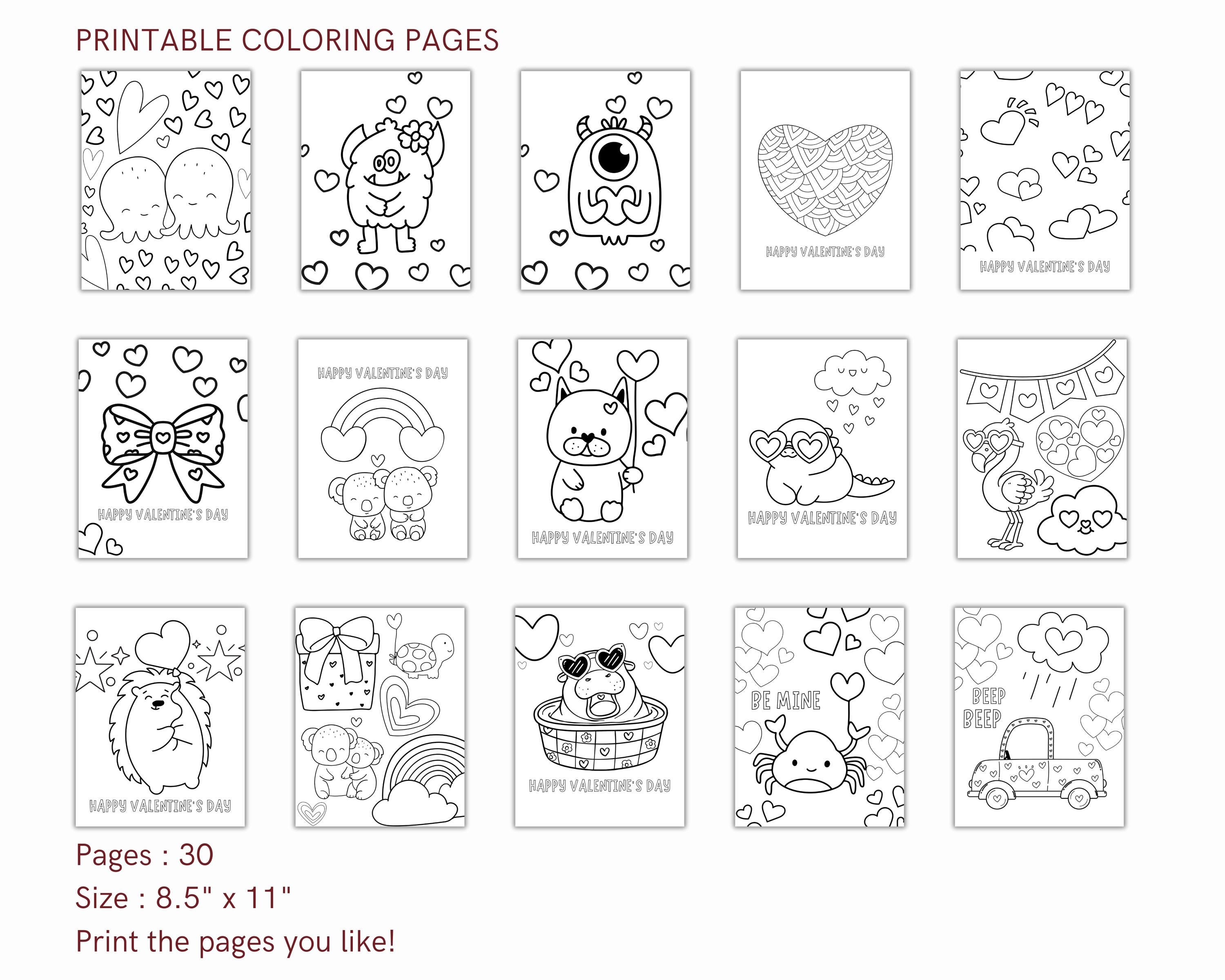 Coloring Pages | Valentine Printable Pages for Kids & Adults | Fun ...