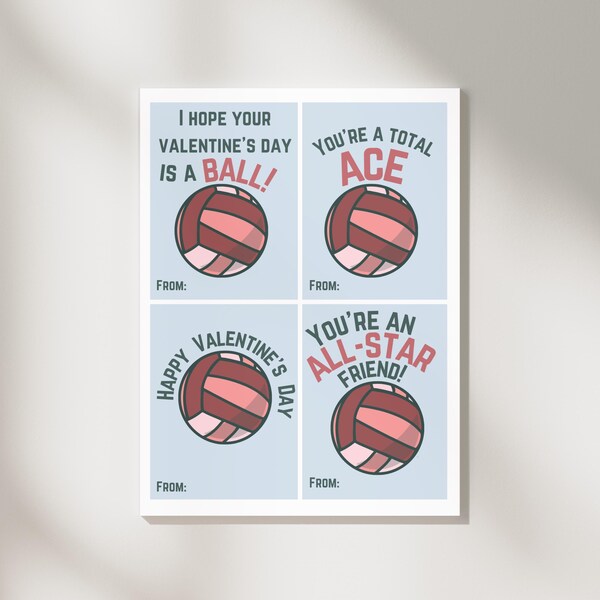 Volleyball Valentine - Etsy