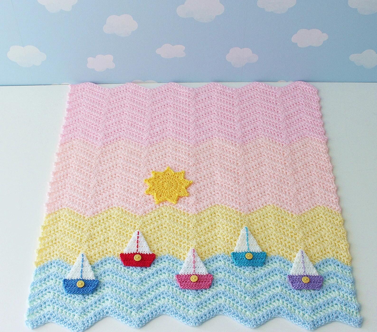 BOAT BLANKET Crochet Pattern - Easy to Crochet - Baby Blanket - Bobbing ...