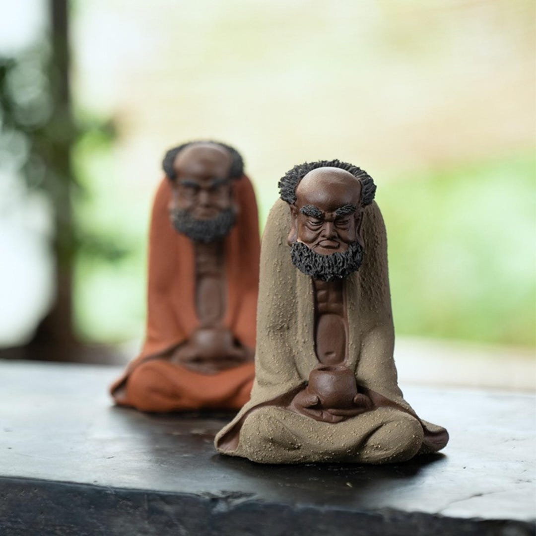 Bodhidharma - Ceramic Sculpture | Tea Pet | Monk Statue | Zen Statue ...