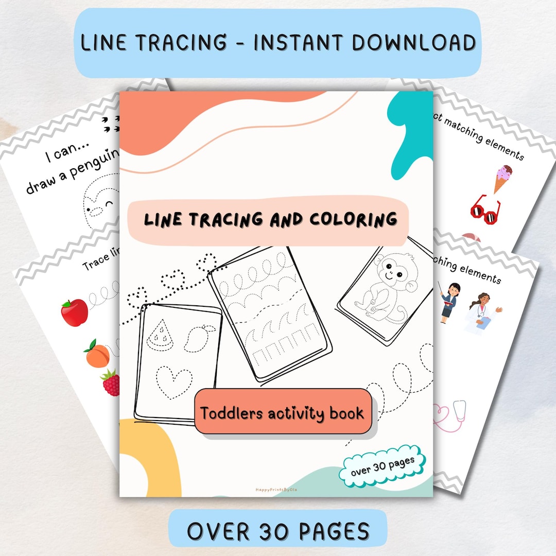 Printable Line Tracing and Coloring Book – Fun Preschool and Toddler ...