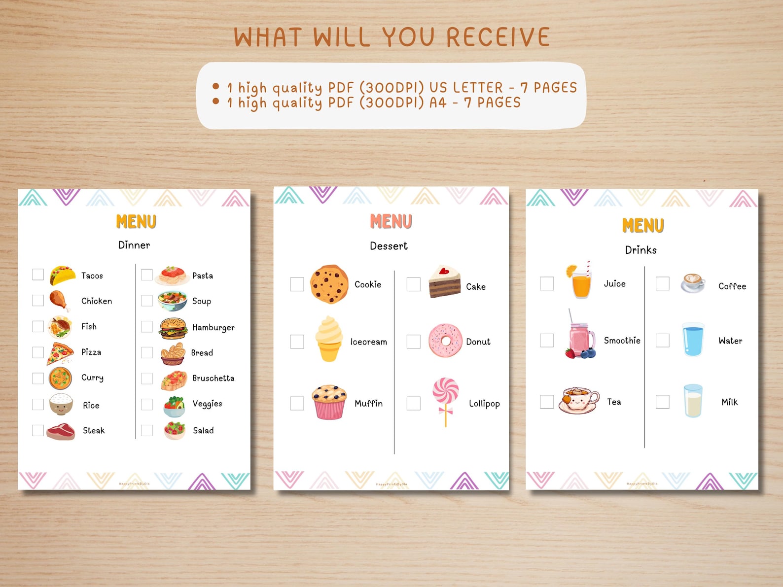 Printable Pretend Play Menu for Kids | Restaurant Roleplay | Fun ...