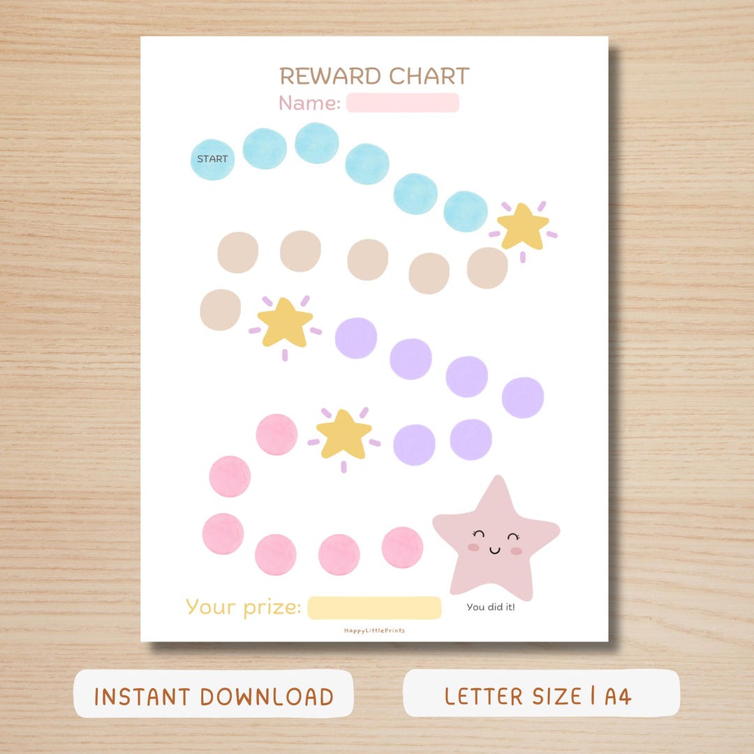 Rewarding Kids Behavior Chart | Chore Star Rewards Chart | Toddler ...