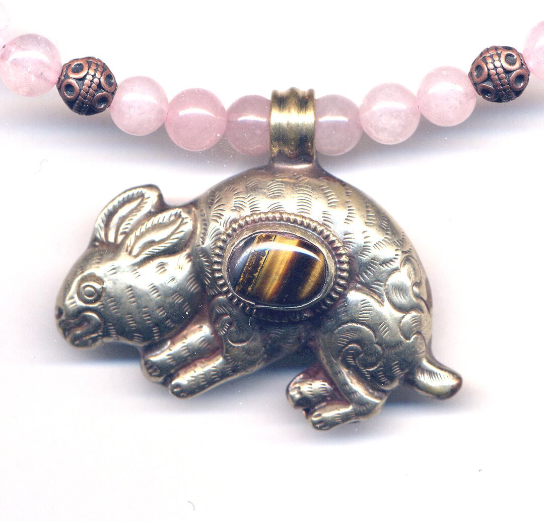 Vintage Statement Tibetan Rabbit Pendant Necklace, Unique Nepal ...
