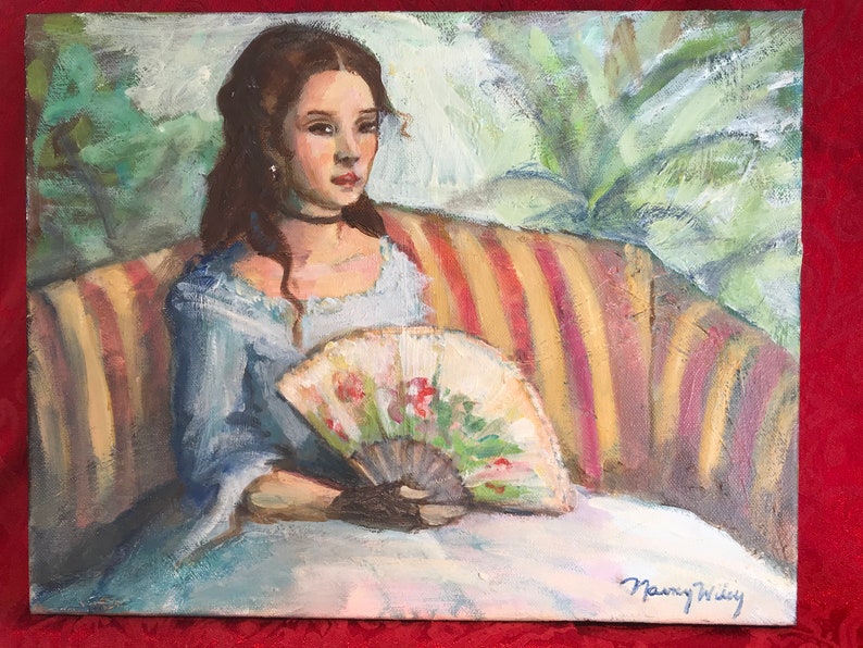 Nancy Wiley Painting, Original Oil on Canvas, Contemporary Art, Girl ...