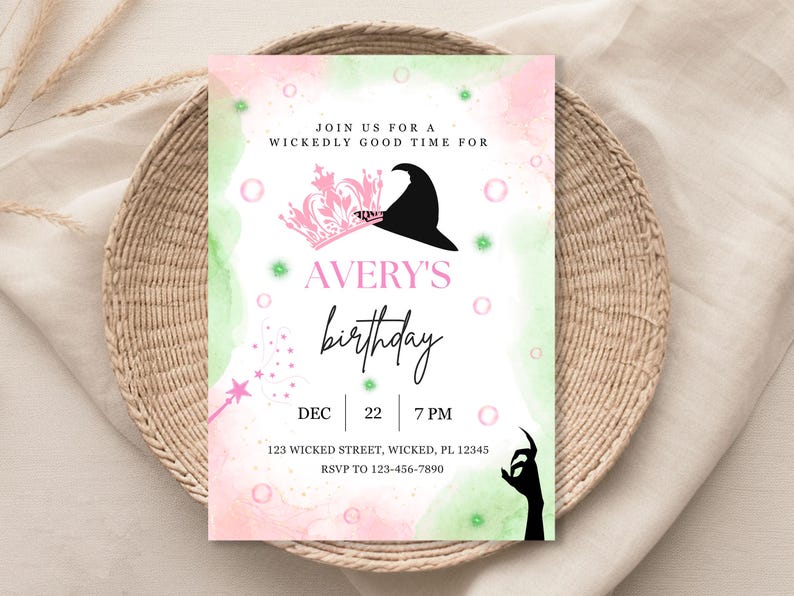 Wickedly Good Time Birthday Invite Theme: Editable (digital Download ...