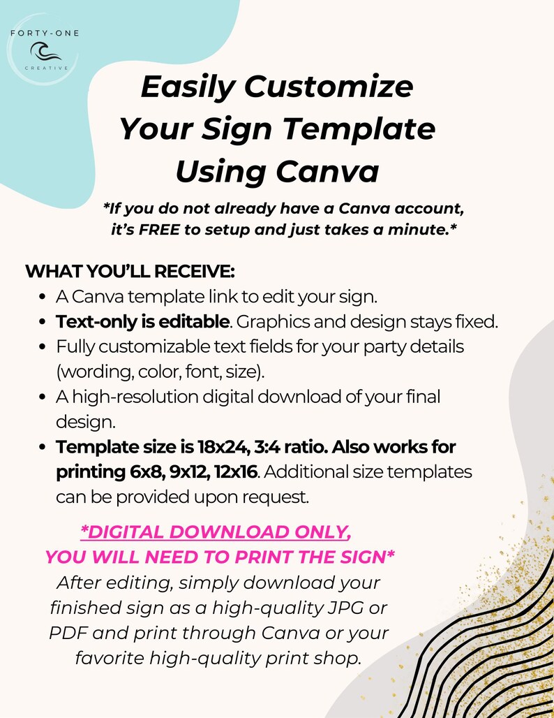 Wickedly Good Time — Welcome Sign for Birthday Party: Editable Text ...