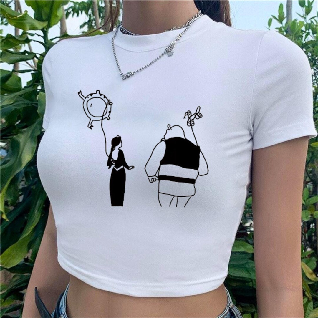 Shrek Fiona Design Crop Top,fiona and Shrek Baby Tee,shrek Crop Top,y2k ...