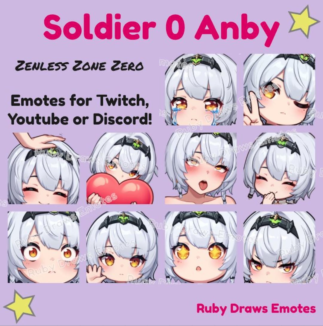 Anby (solider 0) Zenless Zone Zero Chibi Style Emotes for Twitch ...