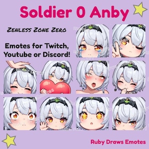 Anby (solider 0) Zenless Zone Zero Chibi Style Emotes for Twitch ...