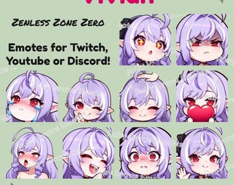 Ellen Joe Zenless Zone Zero Chibi Style Emotes for Twitch, Youtube ...