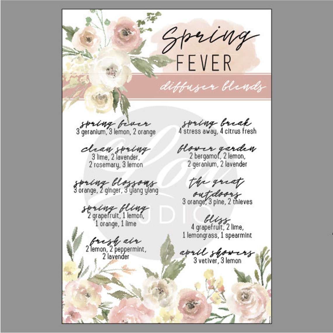 Spring Diffuser Blend Postcard | Etsy