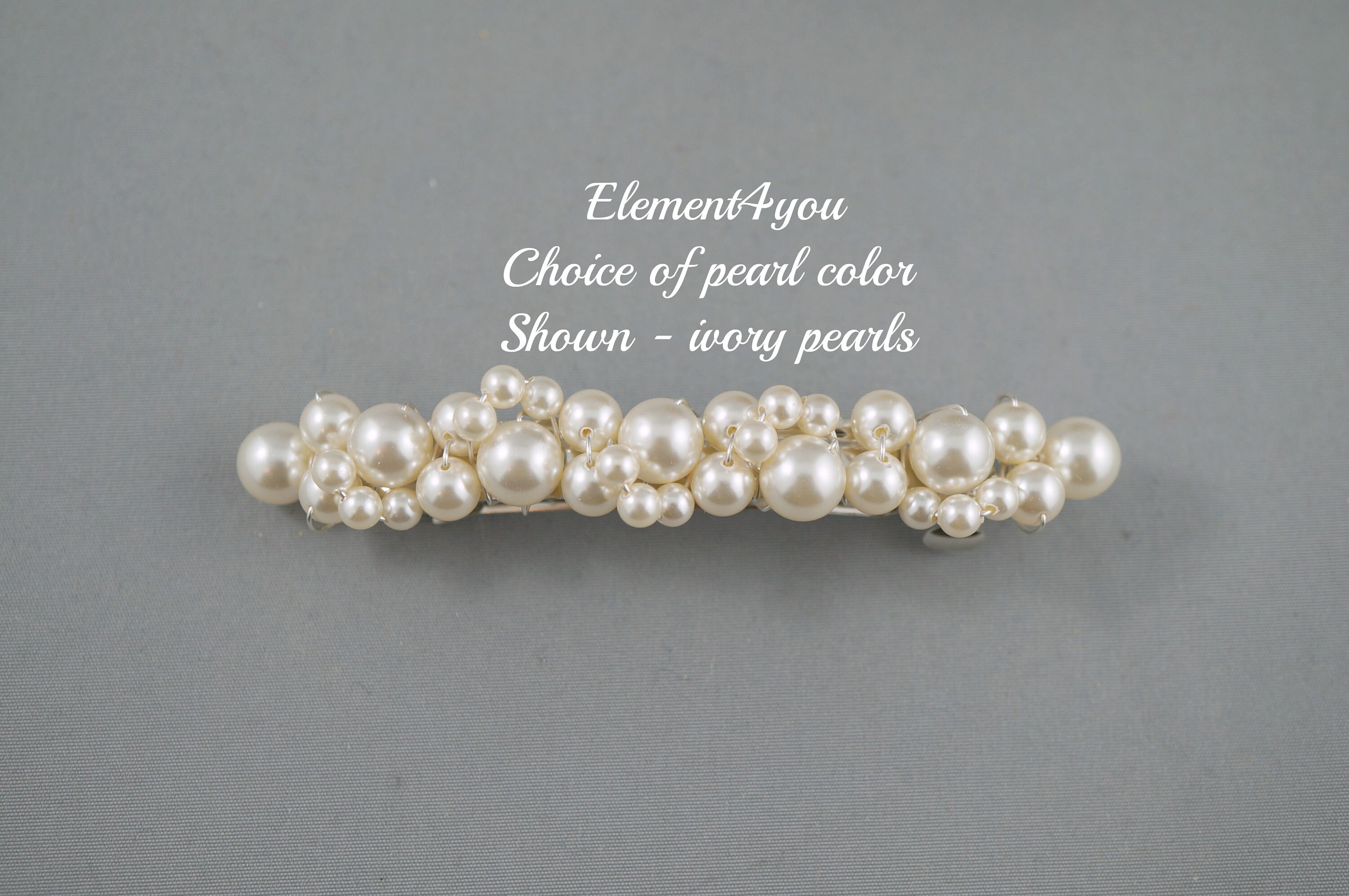 PEARL BRIDAL Wedding Barrette Beaded Pearl Barrette Pearl | Etsy