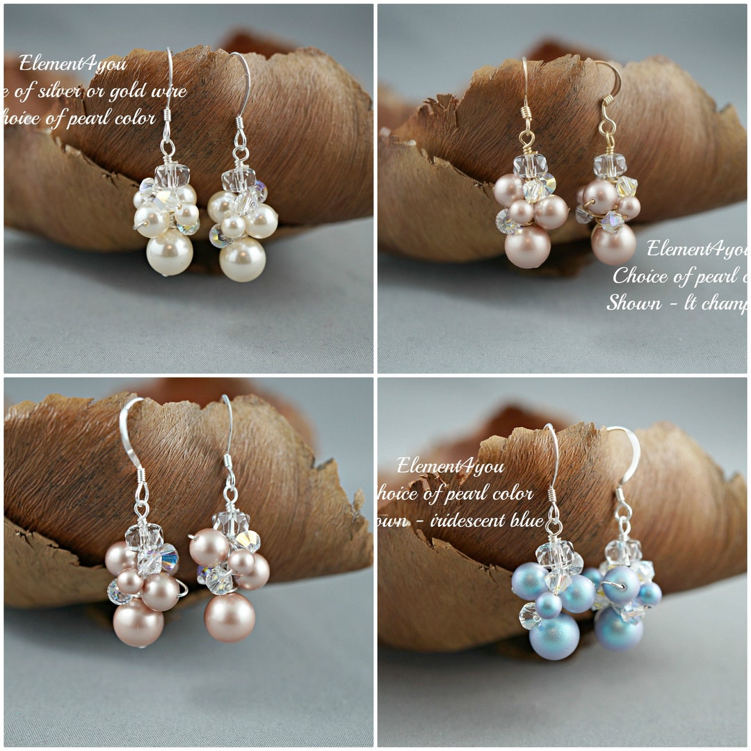 BRIDAL Grape Cluster Earrings Wire Wrapped Jewelry Unique - Etsy
