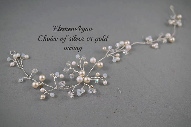 Bridal Hair Vines Wedding Hair Accessories Handmade Pearls Etsy